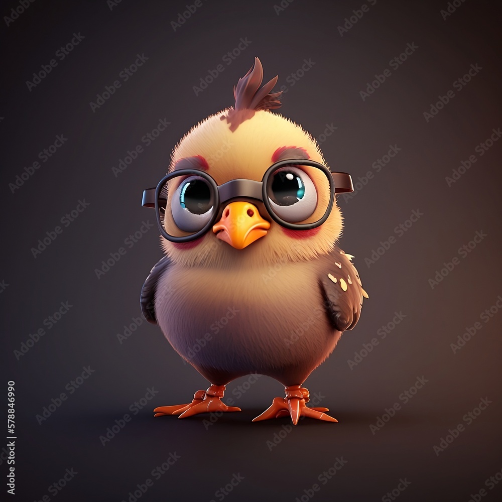 Cute cartoon chicken character. Cartoon chicken. Chick. Cartoon chicken ...