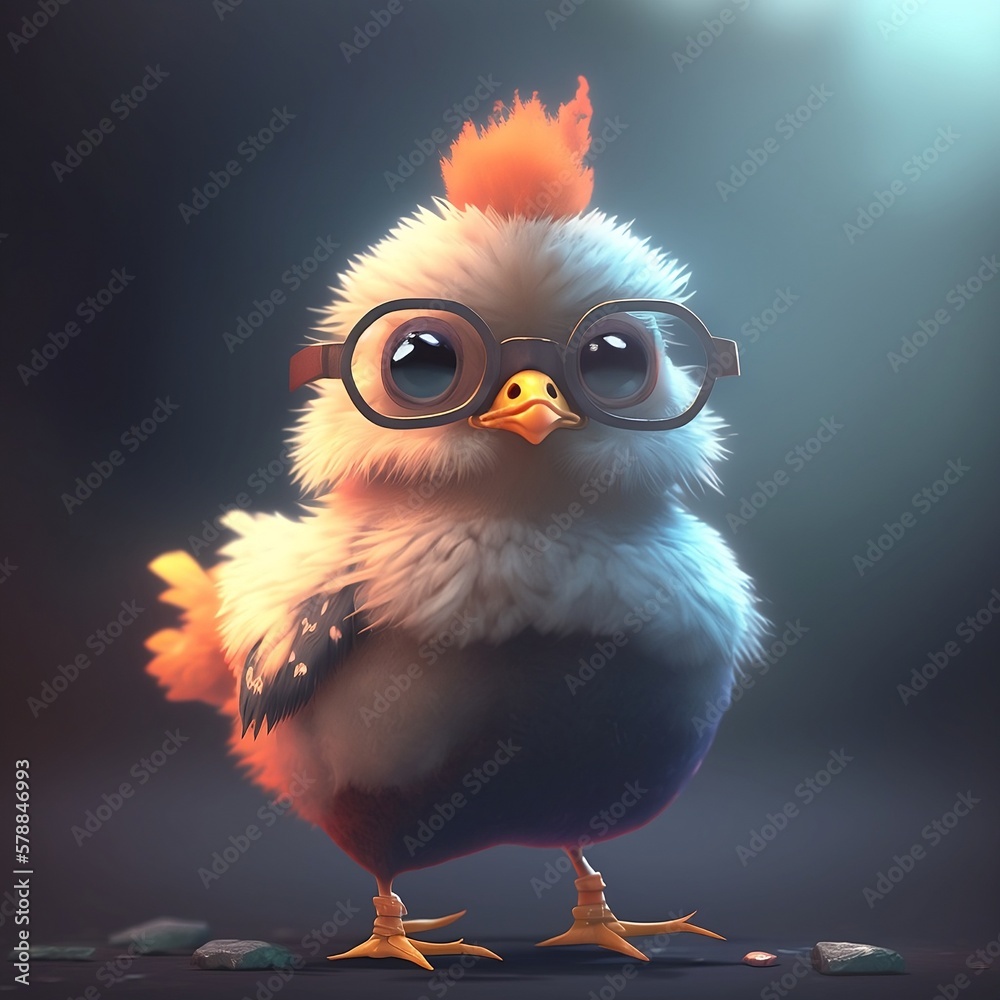 Cute cartoon chicken character. Cartoon chicken. Chick. Cartoon chicken ...