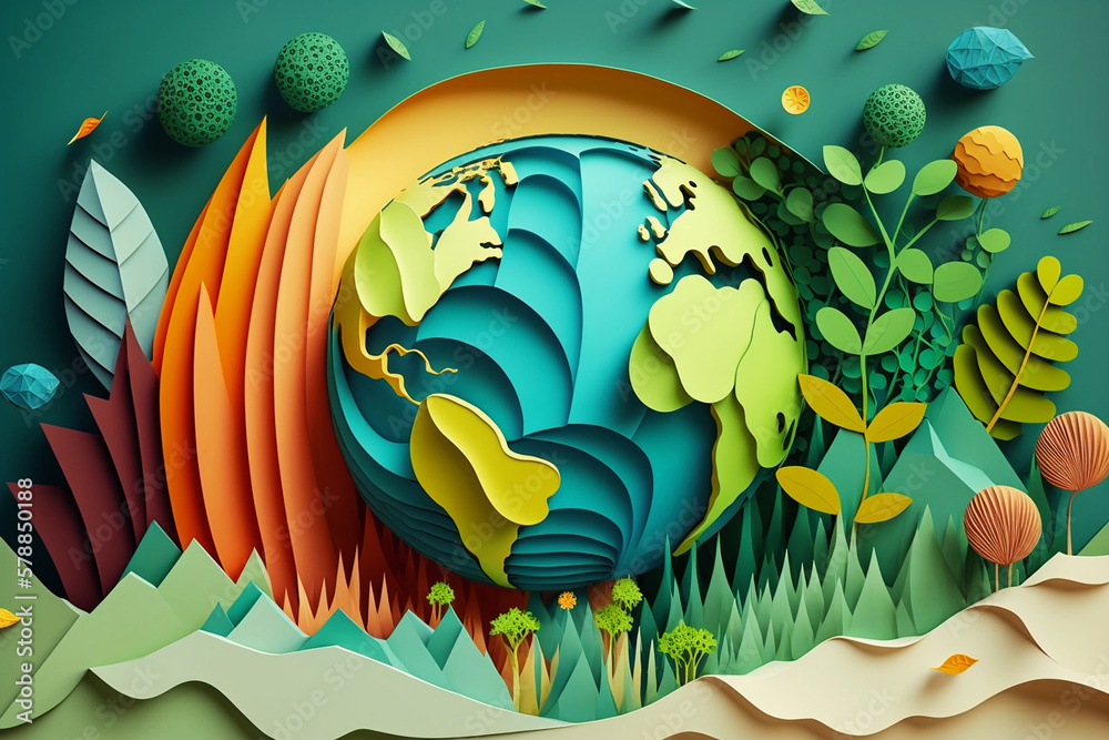 world environment and Earth day concept with green globe Stock ...