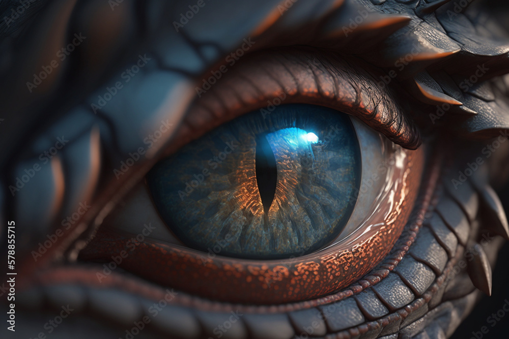 Dragon eye closeup, ai Stock Illustration | Adobe Stock