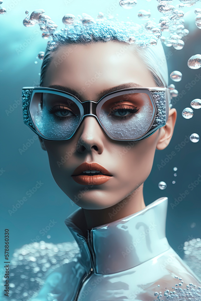 Glamorous Underwater Fashion Shoot: Stunning Model Wearing Art Deco ...