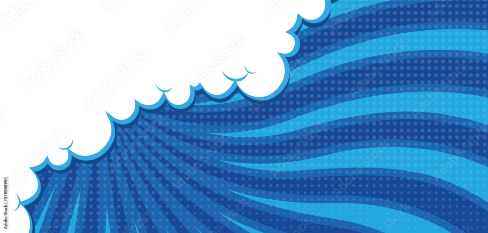blue abstract comic background with cloud Stock Vector | Adobe Stock