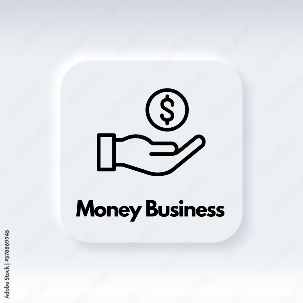 button with a symbol of successful. Money business, vector illustrator ...