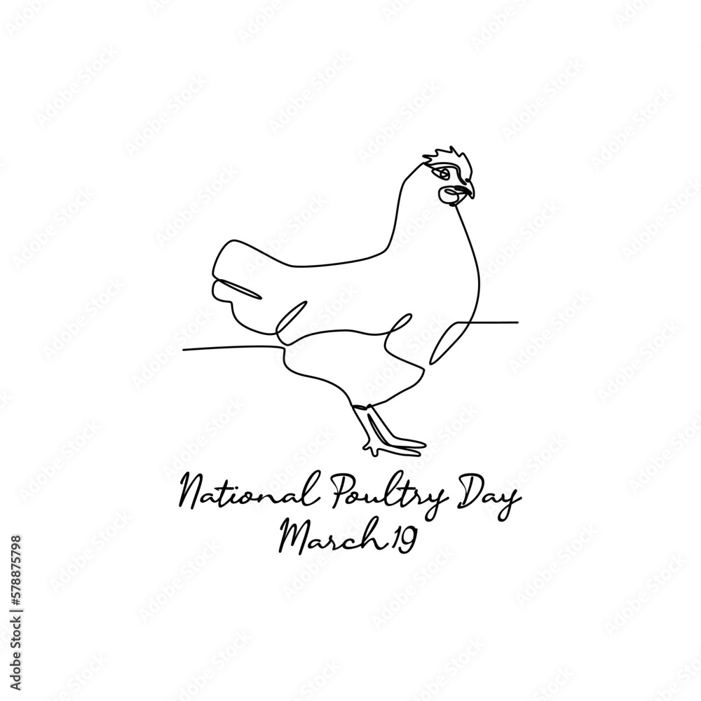 single line art of national poultry day good for national poultry day ...