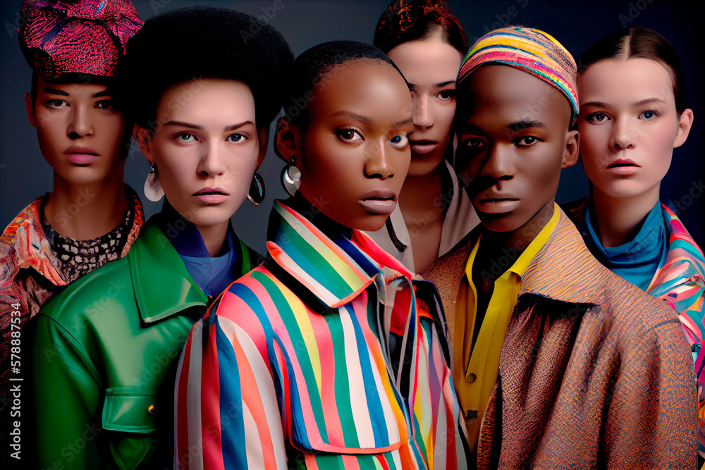 Multiracial group of five young transgender and non-binary gender ...