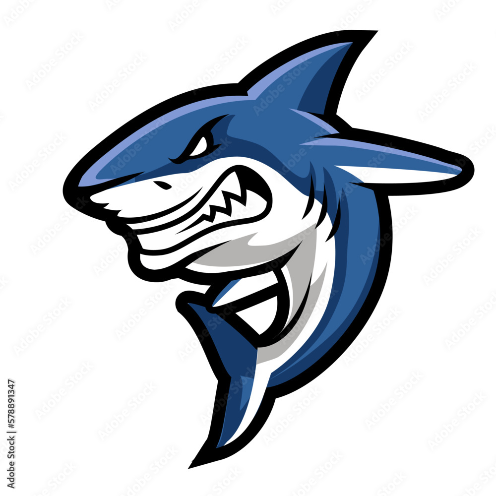 Shark mascot logo. Shark esport logo Stock Vector | Adobe Stock