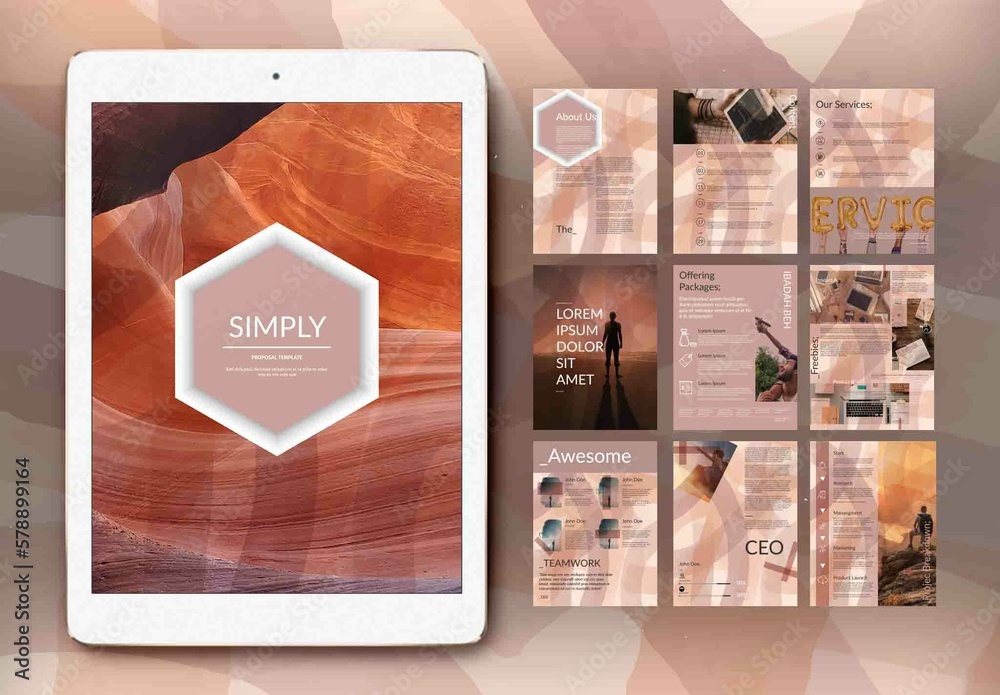 Modern Simply Digital Proposal Layouts Stock Template | Adobe Stock
