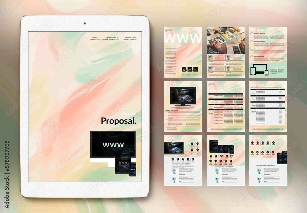 Modern Digital Web Design Proposal Stock Template | Adobe Stock