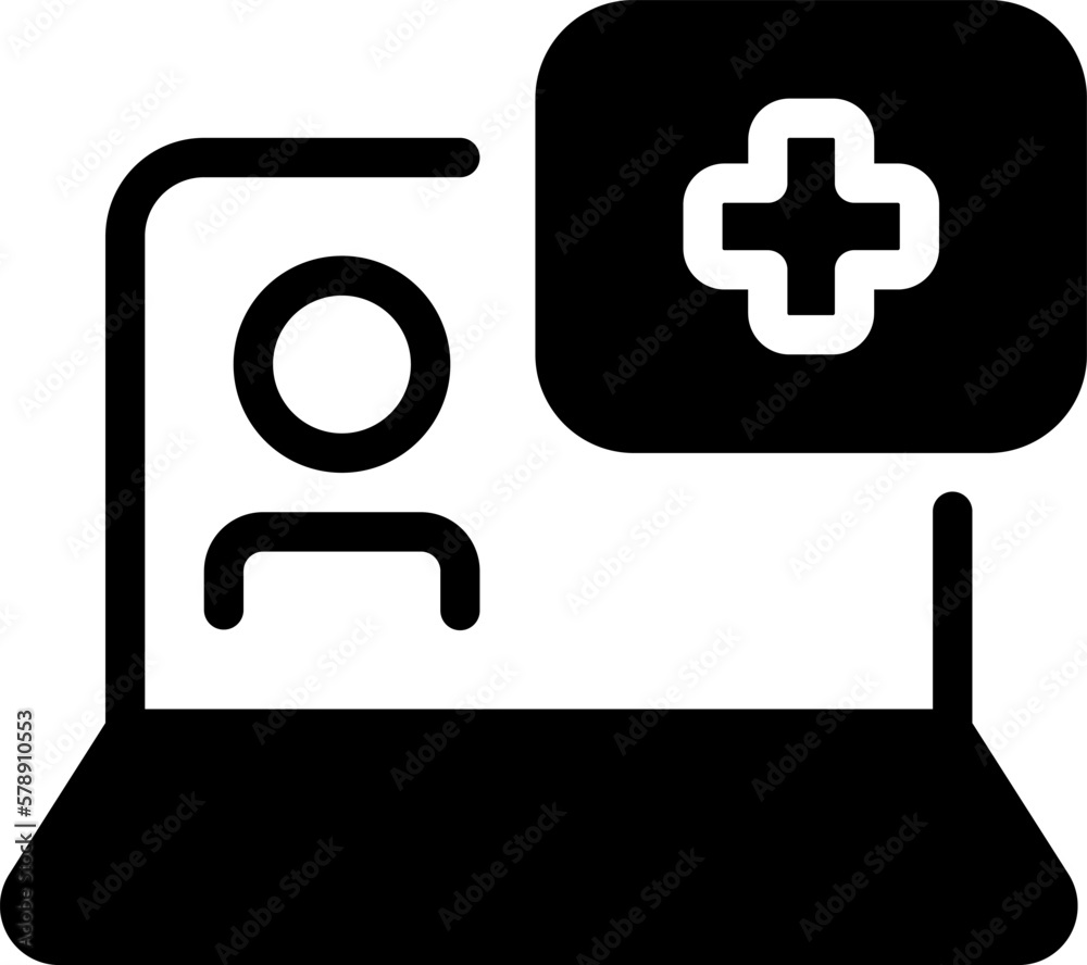 Vetor de Online Medical Check Up Icon Vector - This icon is typically ...