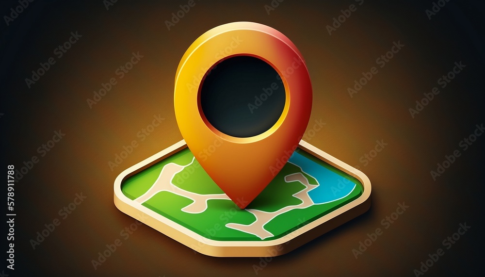 3d location icon, location icon technology concept. Illustration. 3d ...