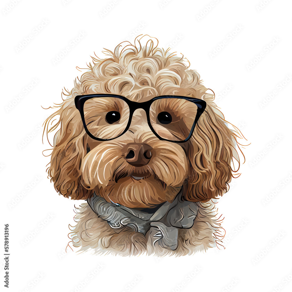 Cockapoo dog on white background, transparent png, generative ai Stock ...