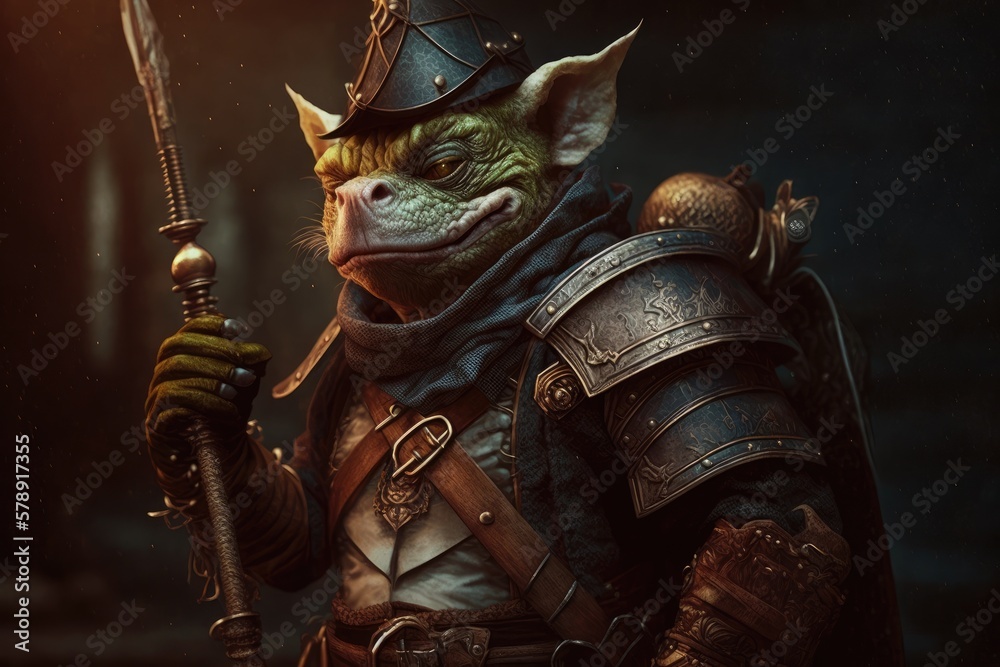 Digital art depiction of the prince of the Goblin Kingdom, who wields a ...