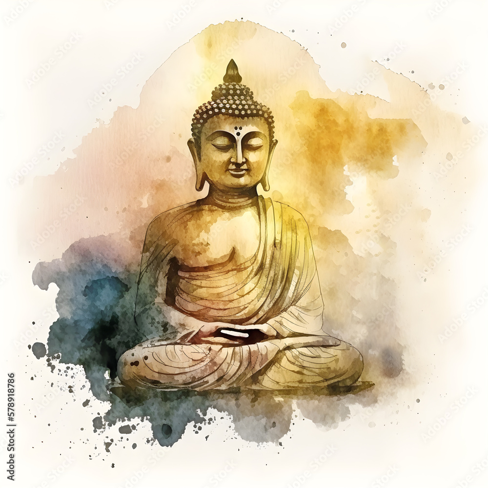 Watercolor Buddha Purnima celebration, Buddha Jayanti, god gautam ...