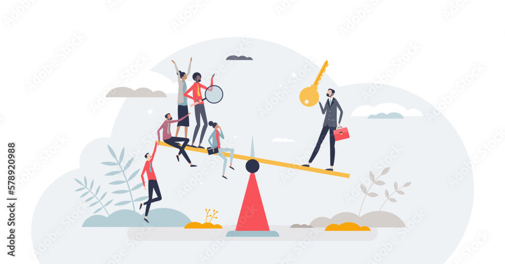 Key employee as most valuable and important colleague tiny person ...