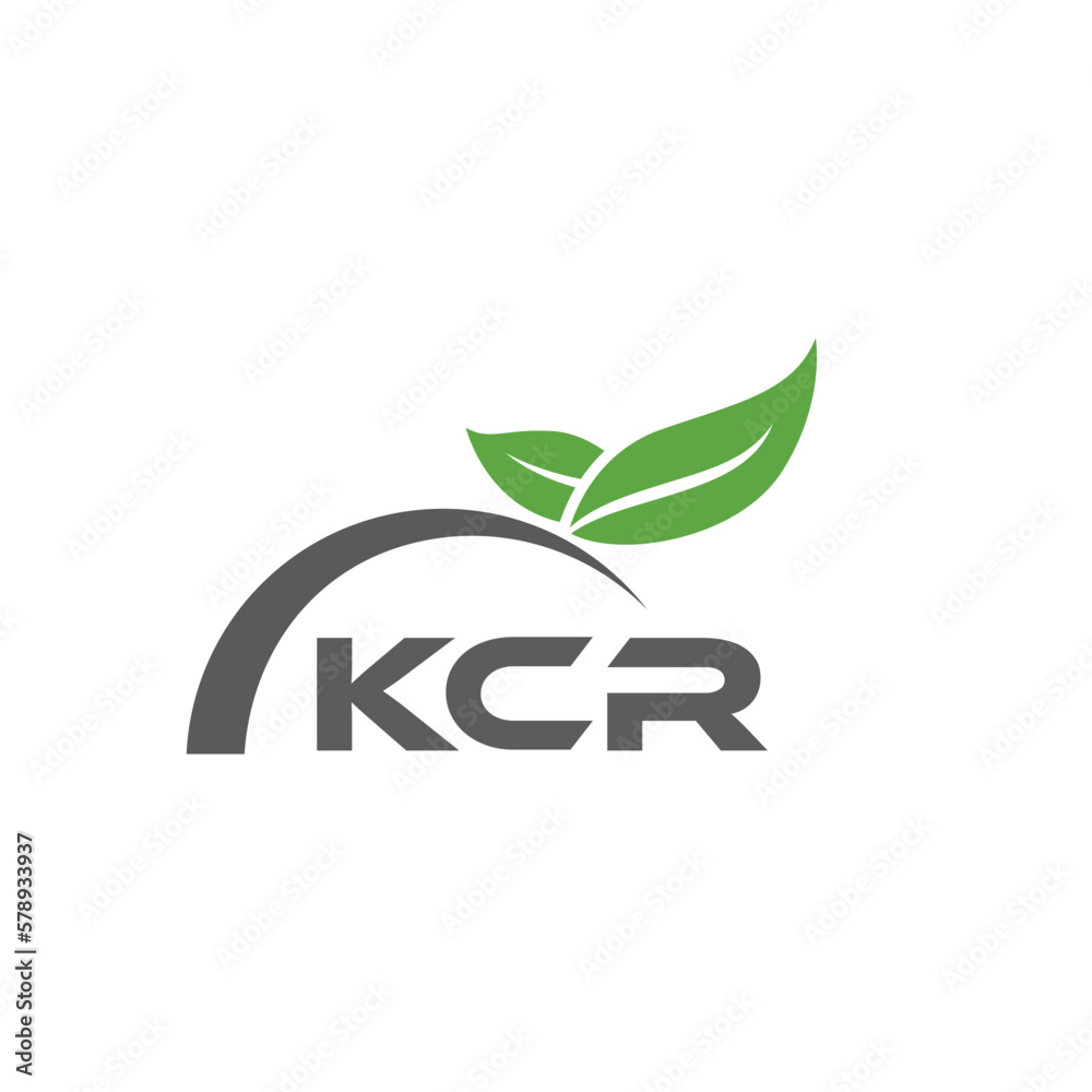 KCR letter nature logo design on white background. KCR creative ...