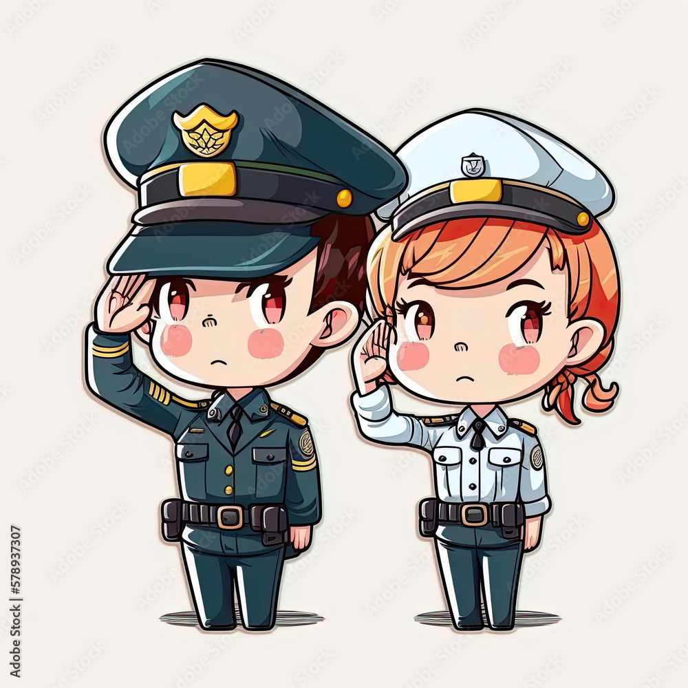cartoon police vector art, generate AI Stock Illustration | Adobe Stock