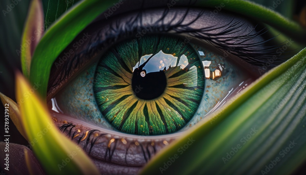 Green abstract eye fusion: Where Nature and Humanity Converge - A ...