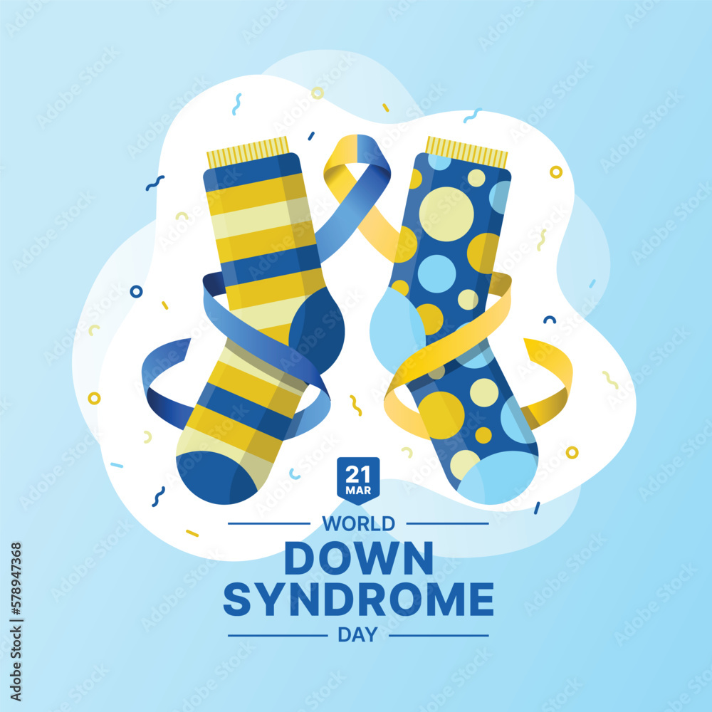World Down Syndrome Day - Blue yellow ribbon roll around on lots of ...