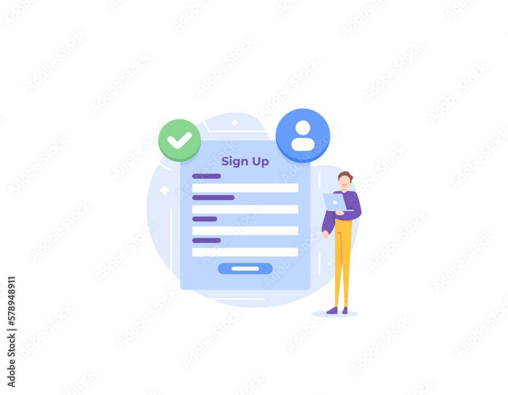 sign-up or registration. online registration. a user or registrant ...