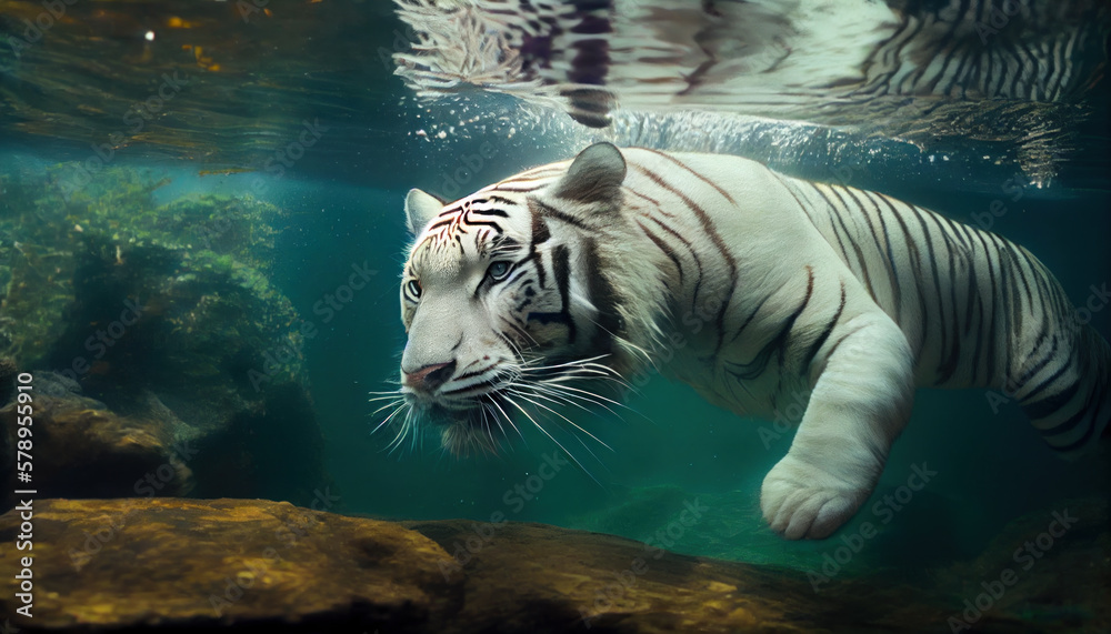 White Tiger Underwater
