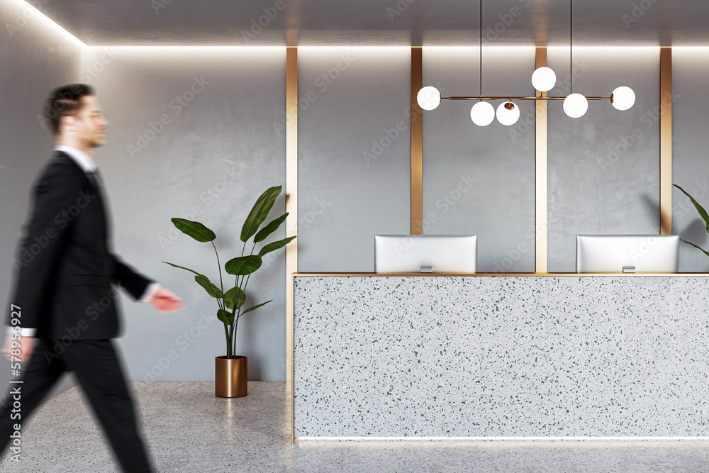 Modern Office Reception Backdrop Design