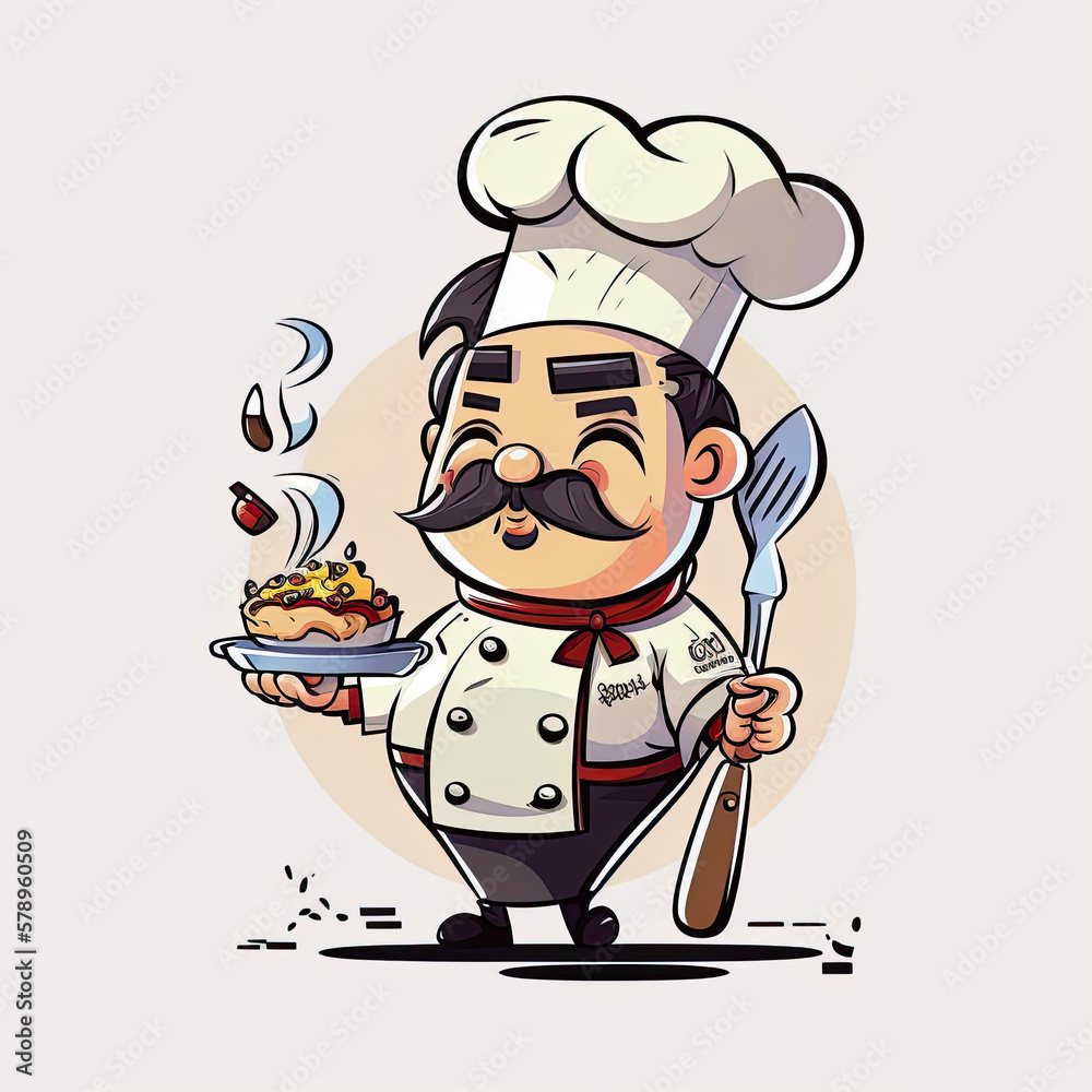 cartoon cooking delicious food art, generate AI Stock Illustration ...