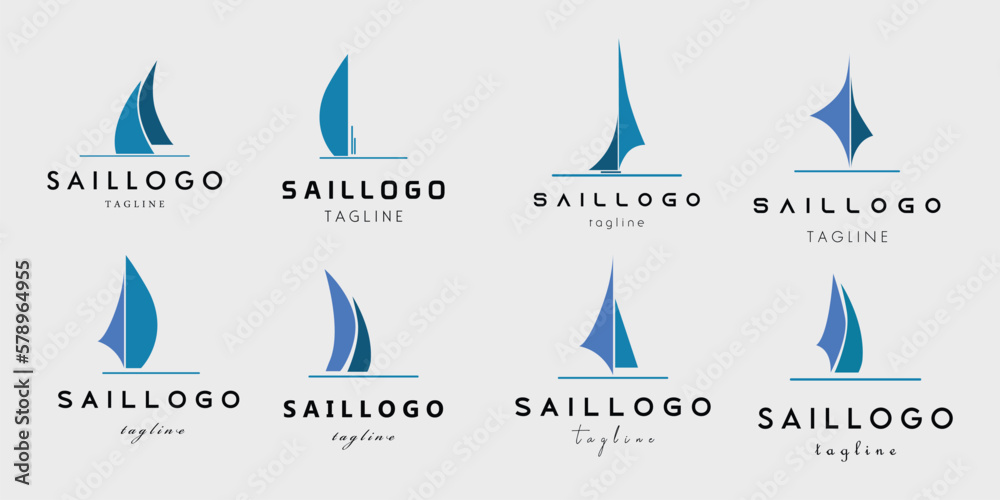 collection of sailing ship logo vector illustration design Stock Vector ...
