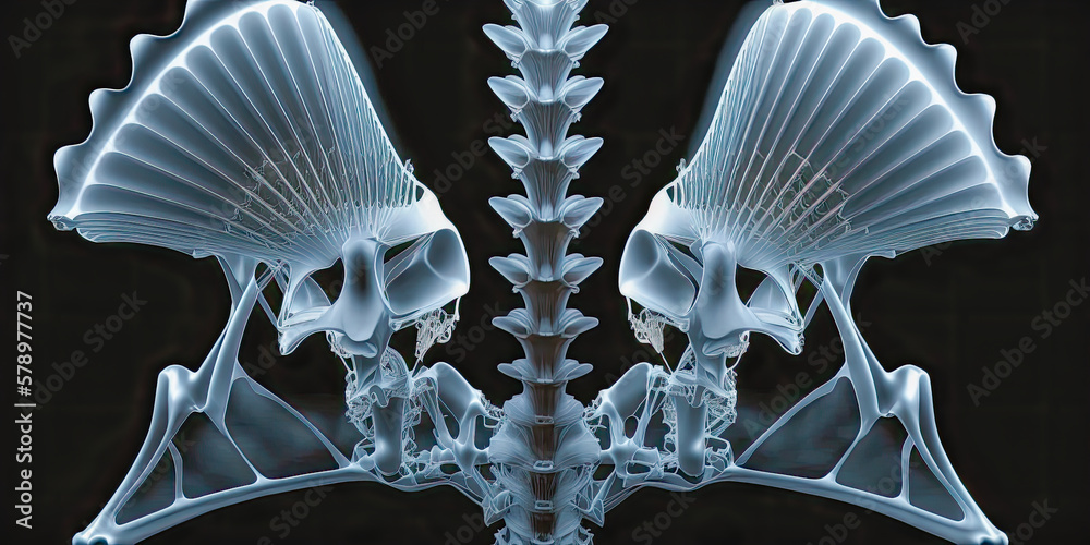 X-ray of the vertebral column, also known as the spine - Generative AI ...