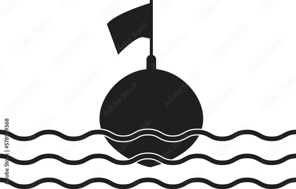 Diving buoy icon on white background. nautical and sea vacation symbol ...