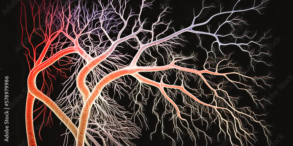 X-ray of arteries, veins, and capillaries - Generative AI Stock ...