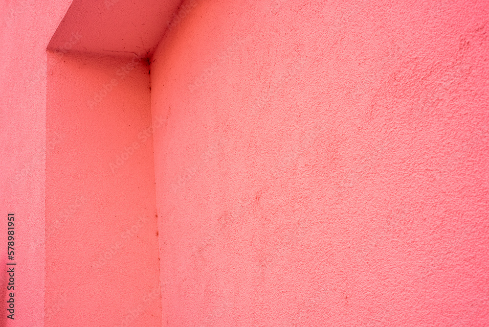 Concrete wall, corner texture, surreal pink color, background, abstract ...
