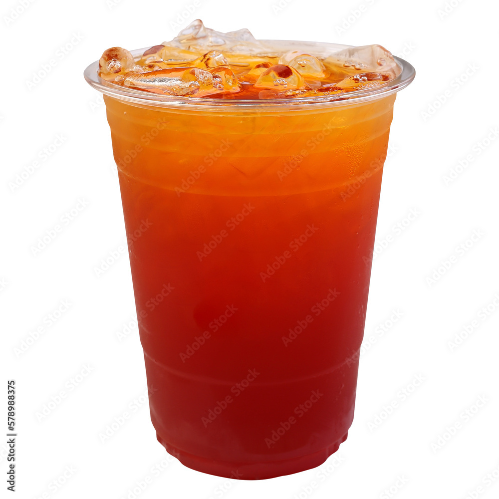 Iced lime tea in plastic glass Stock Photo | Adobe Stock