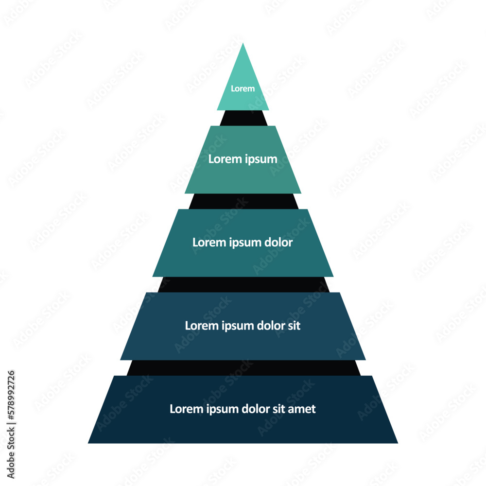 Pyramid Infographic, funnel pyramid business infographic with 5 charts ...