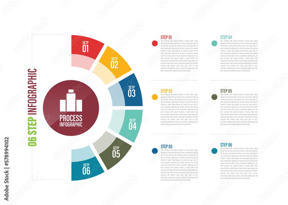 half circle Pie charts for infographics. Elements with 4, 5, 6, 7, 8, 9 ...