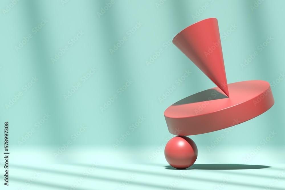 Geometric shapes in impossible balance Stock Illustration | Adobe Stock