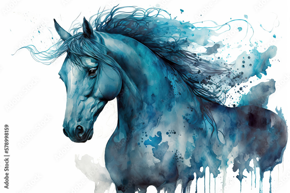 Blue Horse Background