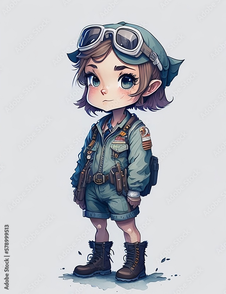 captain pilot sticker illustration Stock Illustration | Adobe Stock