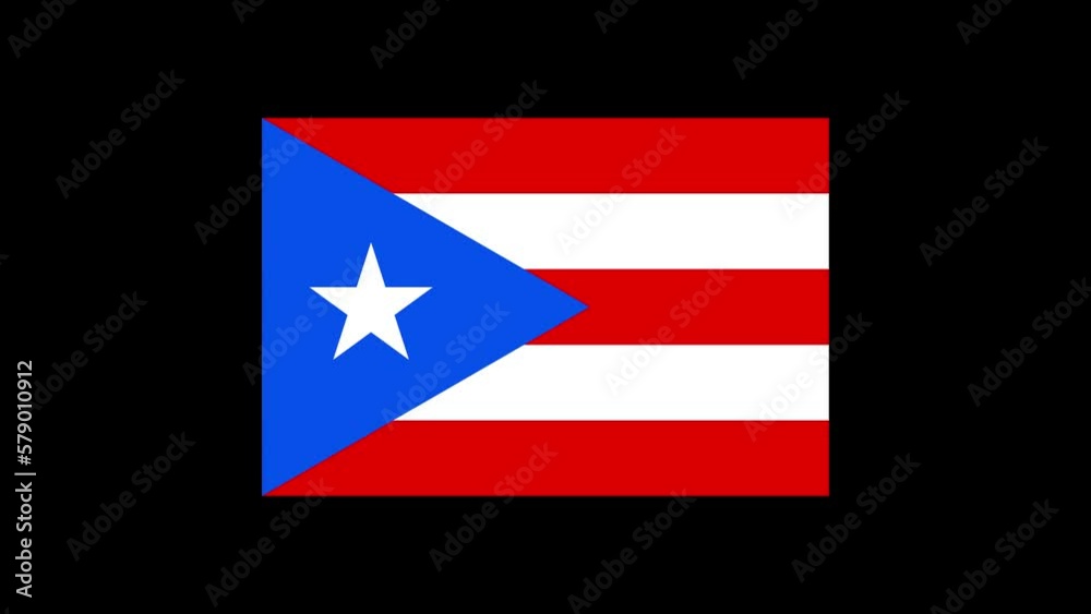 Puerto Rico flag animation green screen chroma key background 4K motion ...