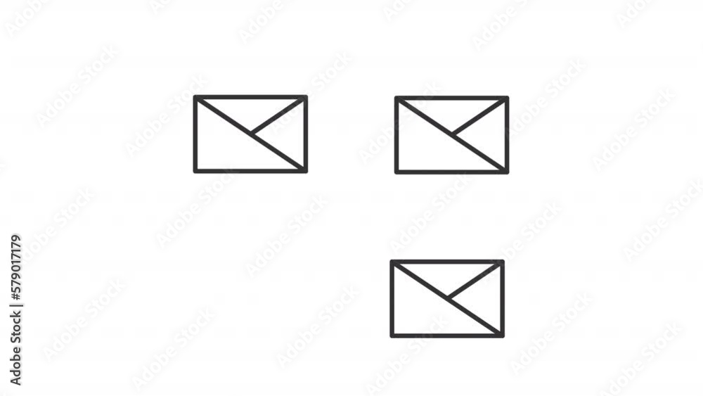 Animated mailing linear icons. Electronic mail. Send and receive ...