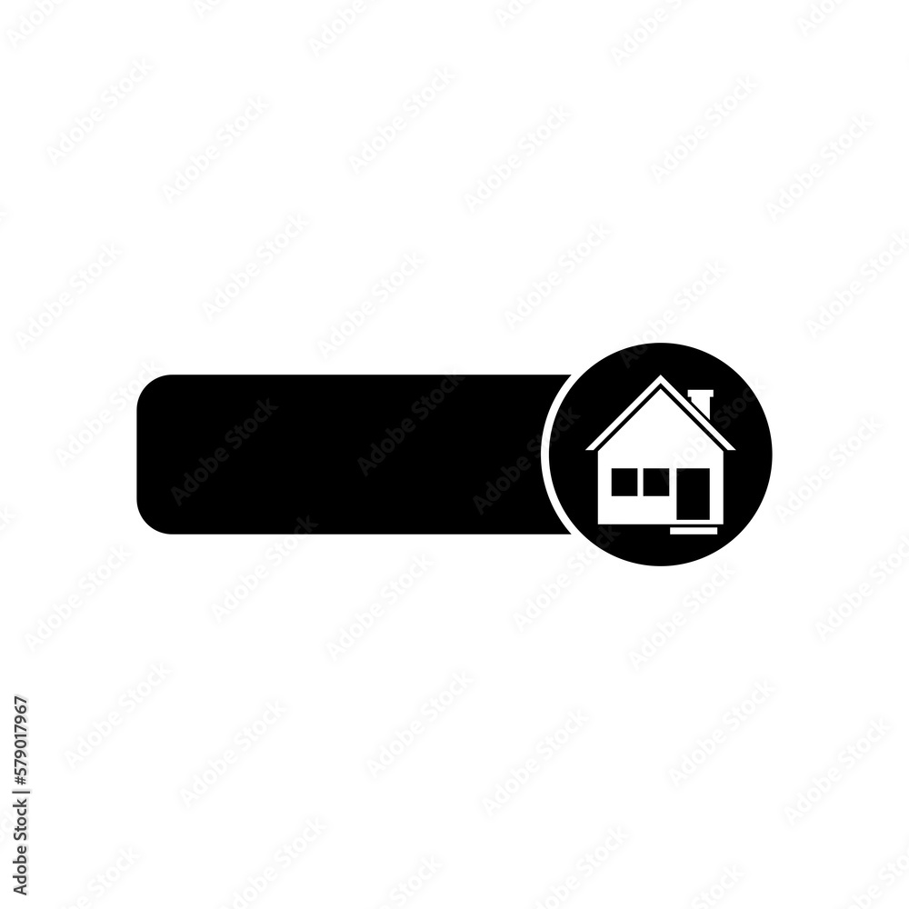 Button for your text and home symbol isolated on transparent background ...