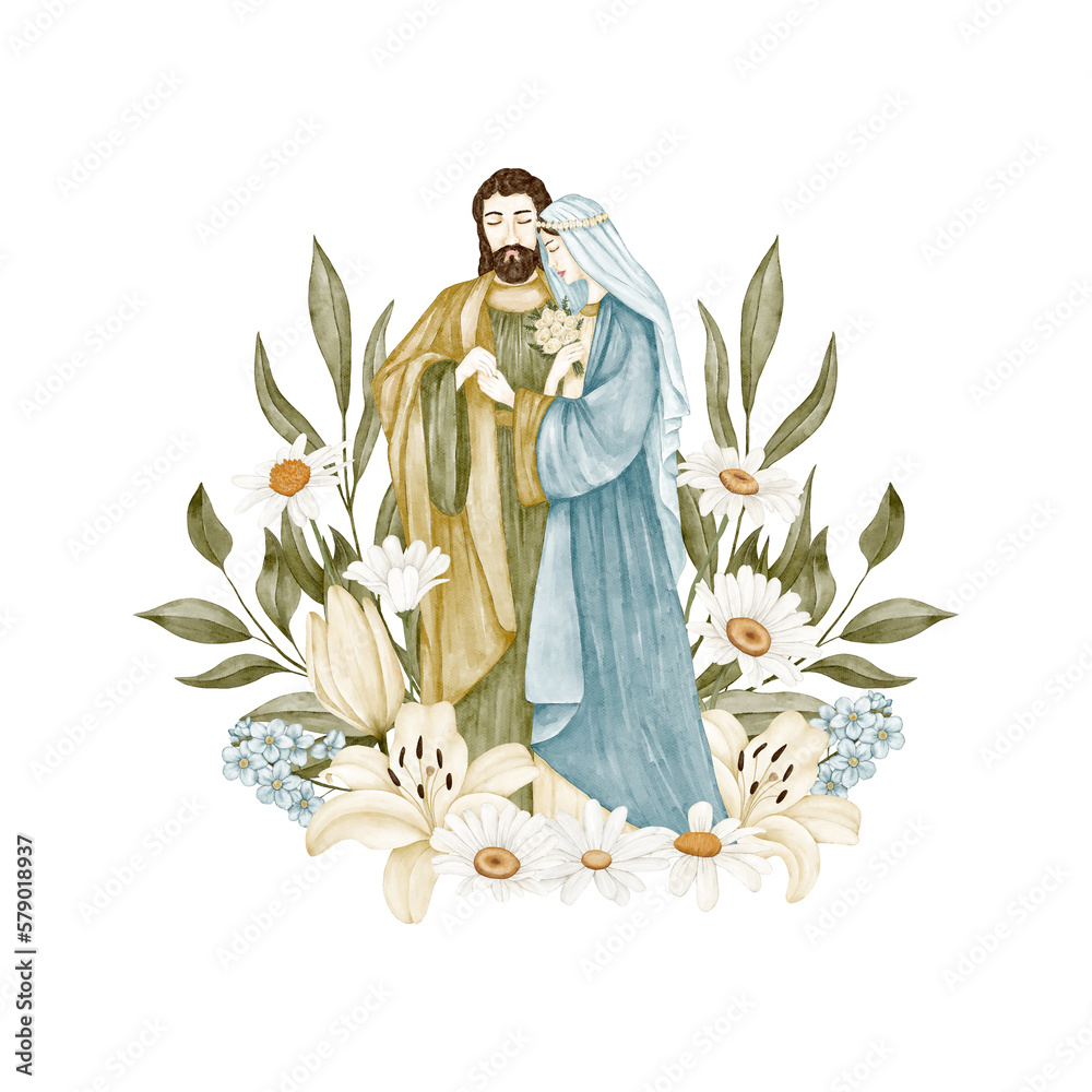 Catholic Wedding Clipart. Maria Joseph Marriage. Religious Engagement ...
