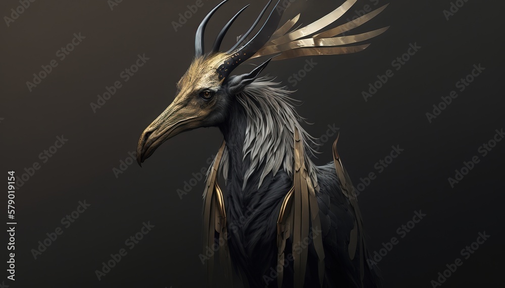 The anthropomorphic bird. Wild animal in human clothes, wallpaper ...