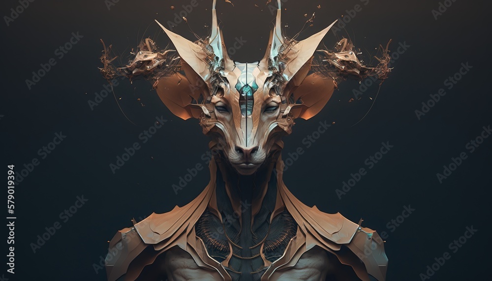 The anthropomorphic deer. Wild animal in human clothes, wallpaper ...