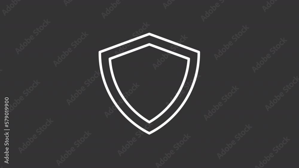 Animated safety sign white line icon. Insurance service. Coverage. Loop ...