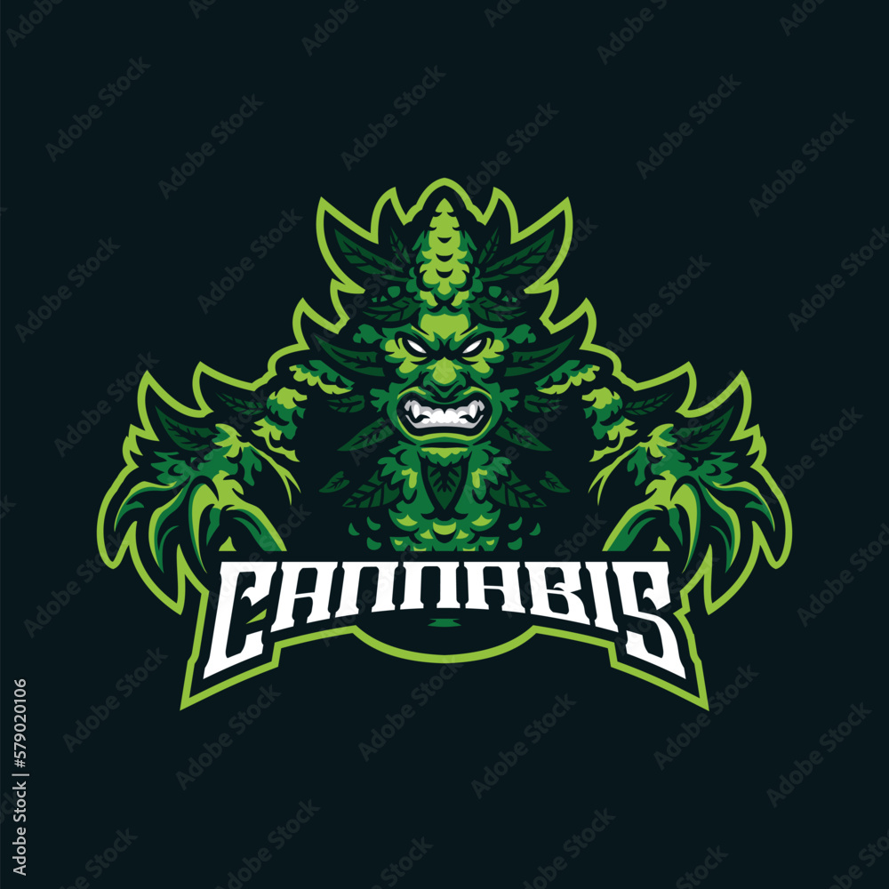 Cannabis mascot logo design vector with modern illustration concept ...