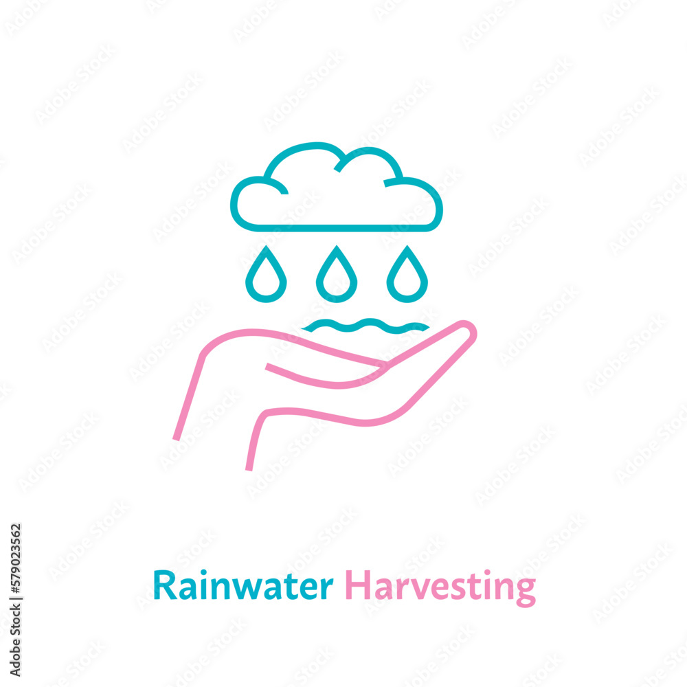 Rainwater harvesting symbol, pictogram, sign. Vector illustration Stock ...