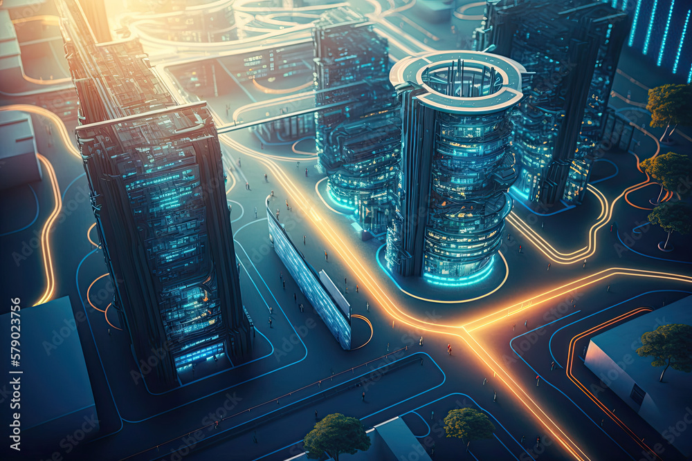 Cloud computing technology concept. Cyber security. Smart city and ...