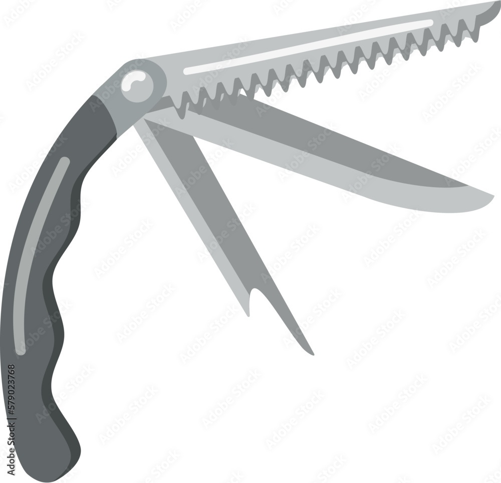 Hunter knife multitool icon cartoon vector. Hunt equipment. Hunting ...