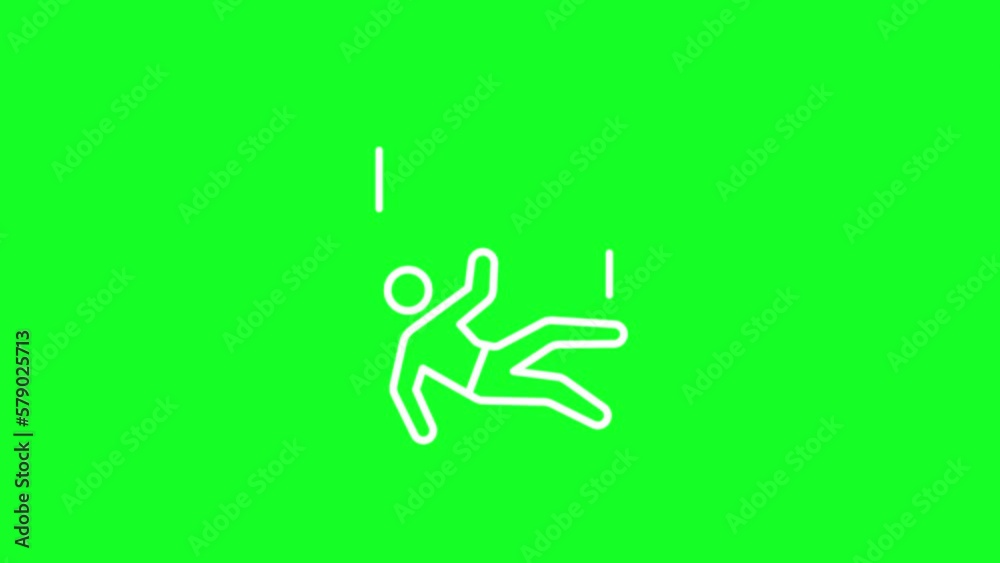 Animated accident white line icon. Incident insurance. Precaution. Loop ...