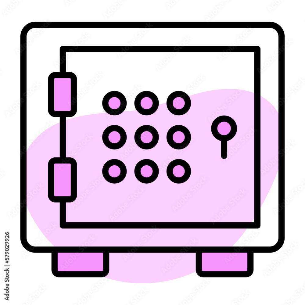Check this beautiful vector of digital locker, icon of bank locker ...